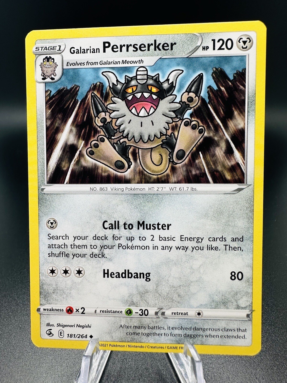 Pokemon TCG - Galarian Perrserker 181/264 - Fusion Strike 2021 | eBay