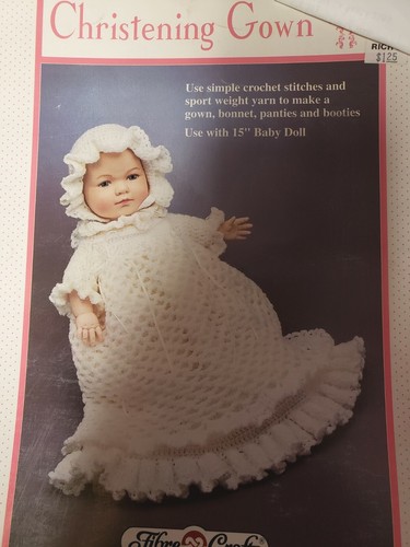 Christening Gown Pattern By Fibre Craft For 15 Inch Doll Crochet | eBay