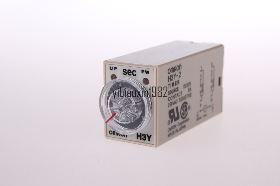 DC 12V H3Y-2 Delay Timer Time Relay 0-10 Second 10S 12VDC &PYF08A Base ...
