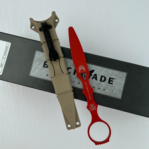 Benchmade SOCP*Dagger 176T with Trainer /Coated Finish/Red Handle | eBay