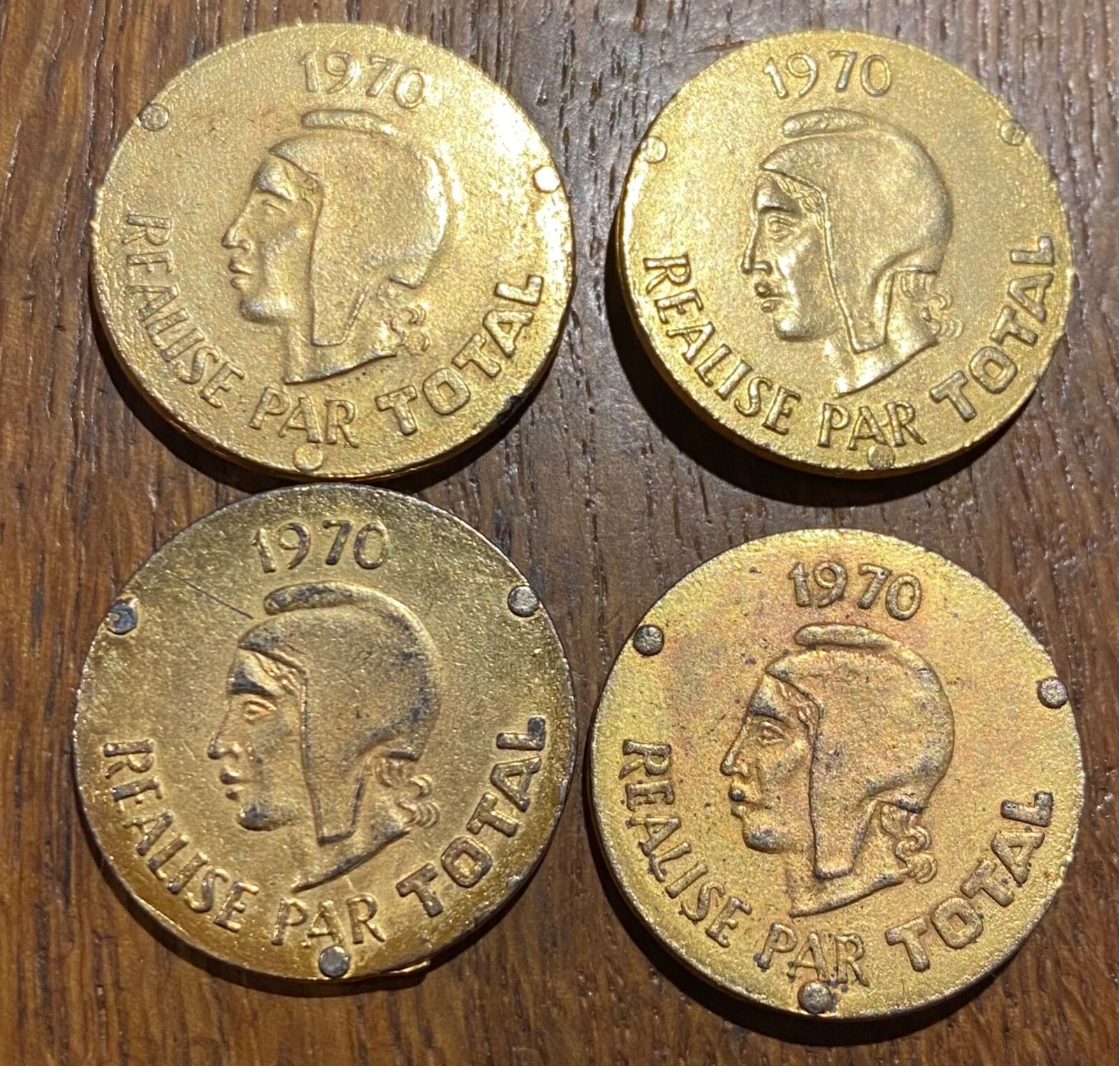 LOT DE 4 JETONS TOTAL 1970. PERSONNAGES POLITIQUES III EME RÉPUBLIQUE ...