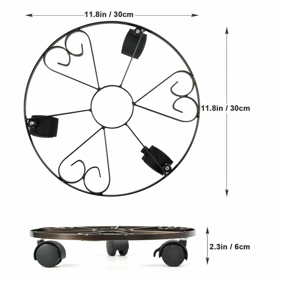 Movable Flower Stand with Wheel Plant Planter Trolley Rolling Home ...