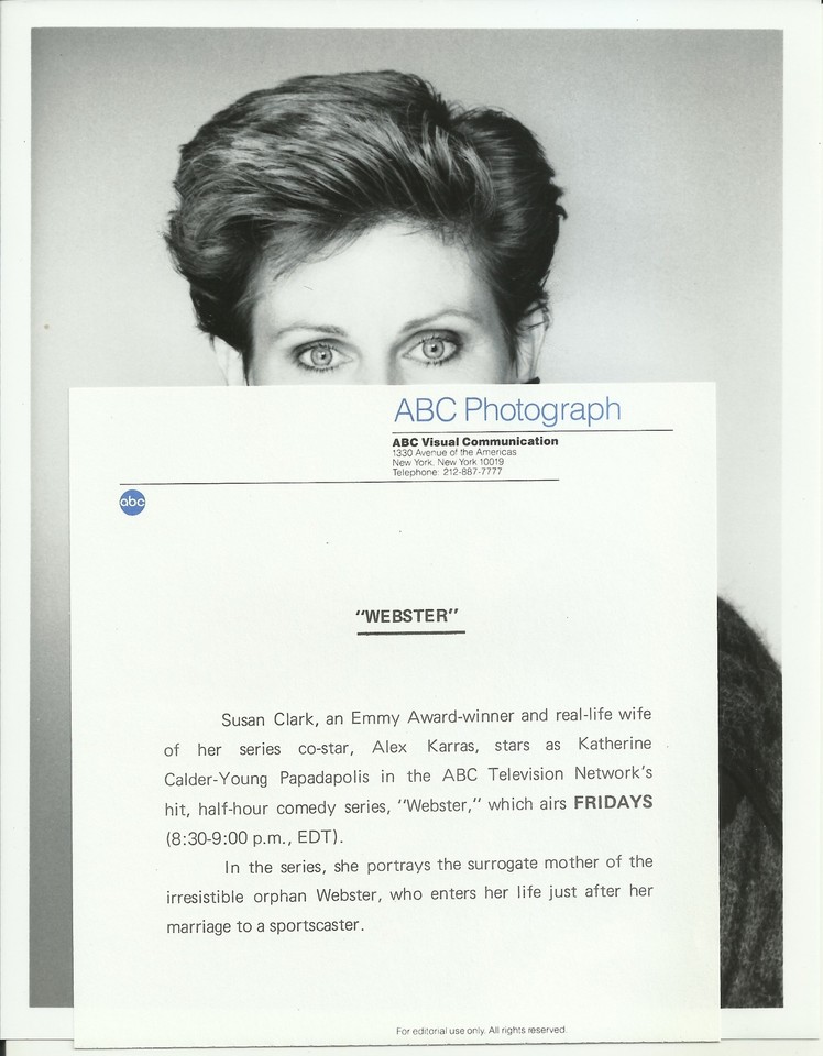 WEBSTER SUSAN CLARK ORIGINAL 1984 ABC TV 7X9 PRESS PHOTO WITH NOTE | eBay