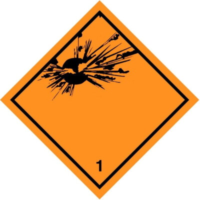 Etiquette PVC classe 1 pour matières et objets explosifs ADR | eBay
