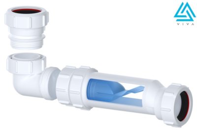 VIVA 40mm Waterless Self Sealing Bath / Shower Waste Trap Horizontal or ...