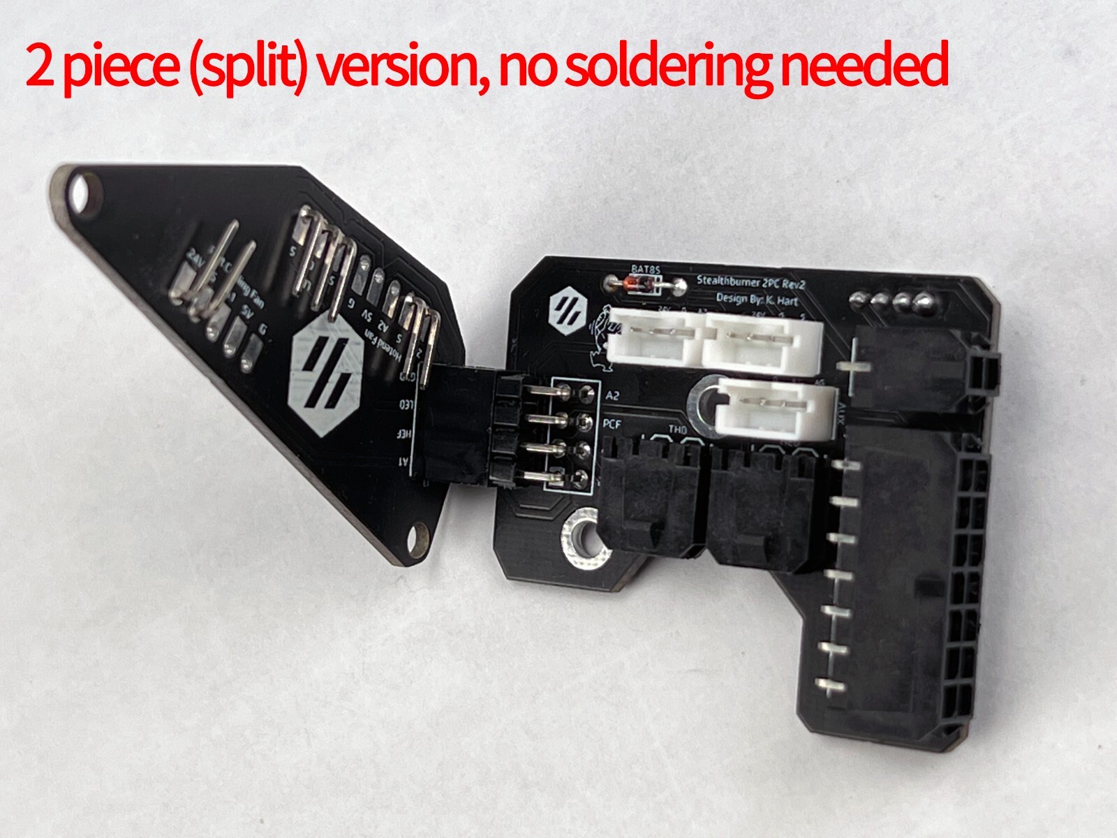Voron STEALTHBURNER TOOLHEAD 2 Piece Split PCB + LED_diffuser Clockwork ...