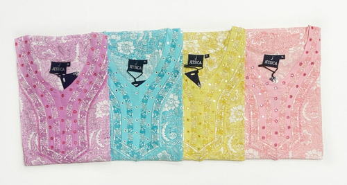 XL Size Women Pure Cotton Sleep Wear 48" Bust Size Night Gown ...