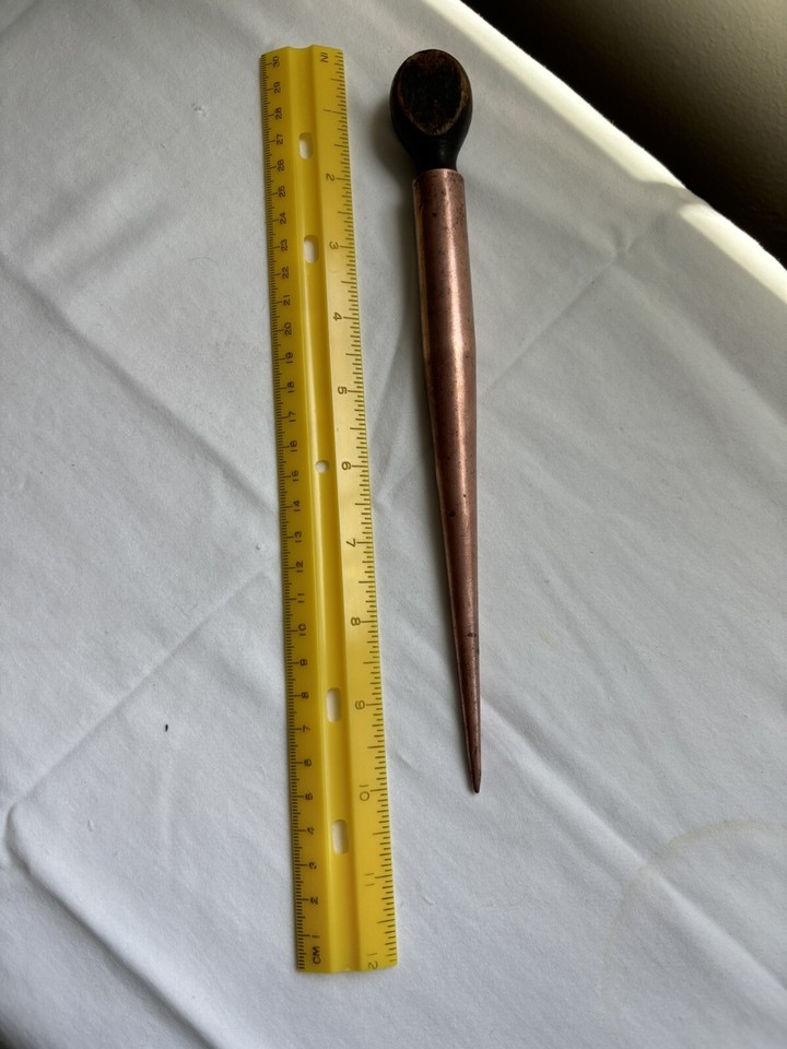 Vintage Copper Black Powder Holder with Wood Stopper | eBay
