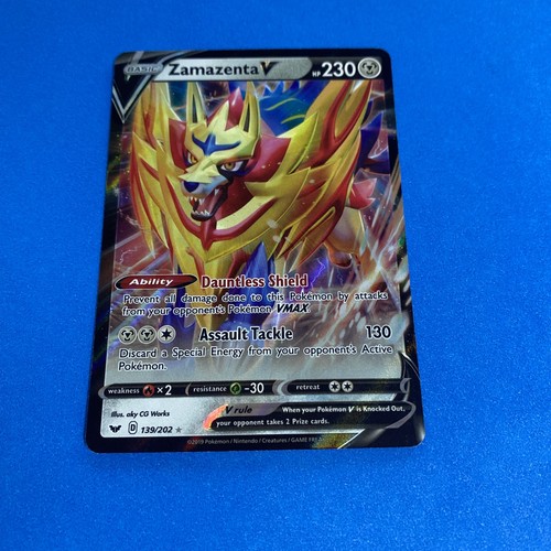 Zamazenta V 139/202 Sword And Shield Base Set Ultra Rare | eBay