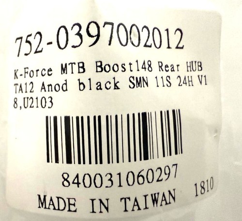 FSA K-FORCE 24 hole 148mm x 12mm 6 Bolt Disc Rear Hub Black Boost Hub ...