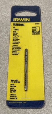 Irwin Hanson High Carbon Steel SAE Plug Tap 6-32 1 Pc 8018 | eBay