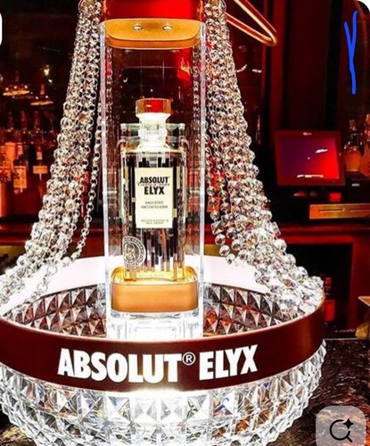 Rare Absolut Elyx Crystal Display Sign Copper Clear Distillery Bar ...