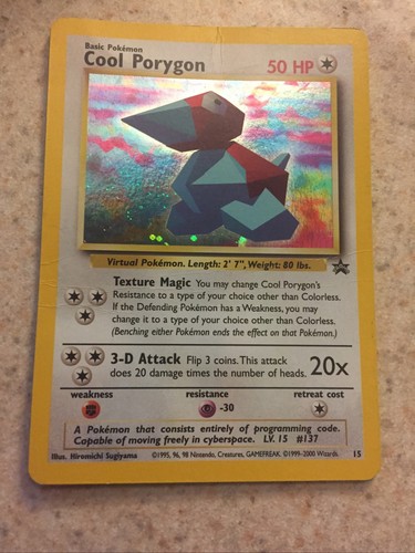 Cool Porygon #15 Black Star Holo Promo Pokemon Card LP | eBay
