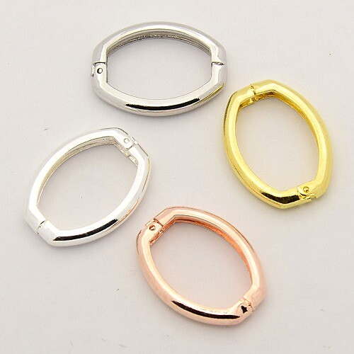 Brass Shortener Clasps, Twister Clasps, Oval Ring, Mixed Color, 27x20x3 ...