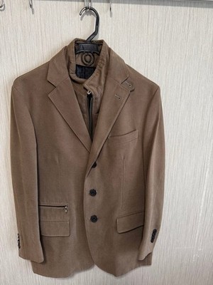 CORNELIANI Tailored Brown Jacket w/3 Buttons, Zipper Pockets ...