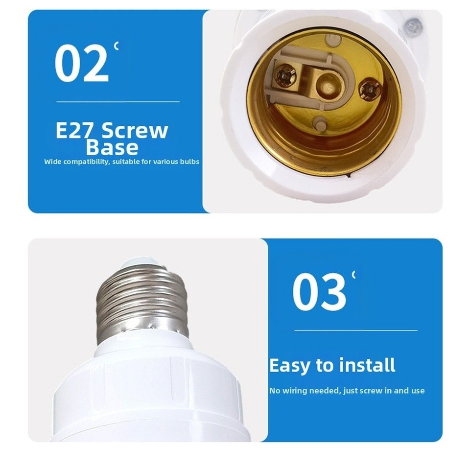 Human Body Sensor Motion Light Switch E27 Screw Base 360 Degree ...