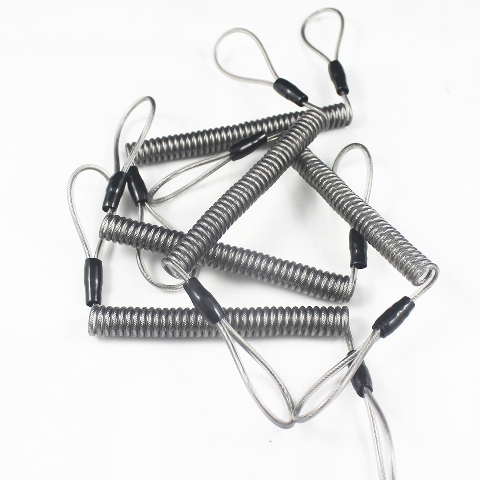 5 X Stainless Steel DIY Coil Lanyard Spring Lanyard Tool Lanyard Coil ...