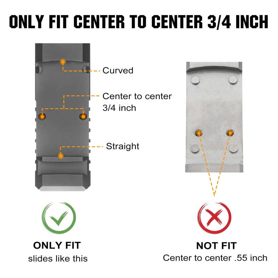 ohhunt Red Dot Mount Adapter Plate for RMR Cut Slide to RMSc Footprint ...