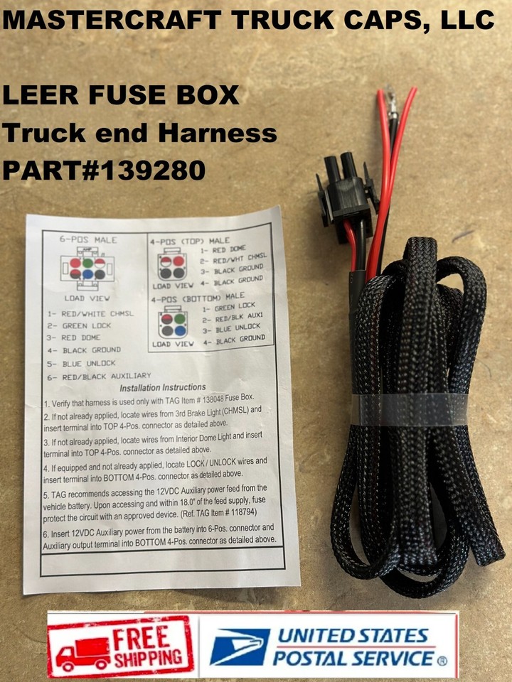 LEER Truck Cap Wiring Harness Century Truck Cap Wiring Harness #139280 ...