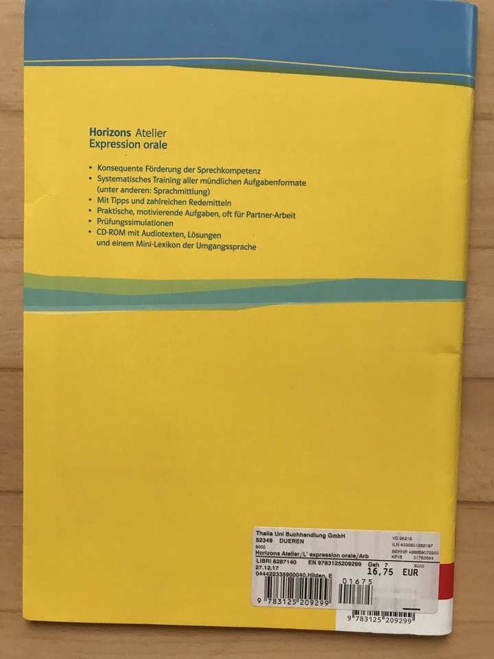 Horizons Atelier, L' expression orale, Arbeitsheft mit CD-ROM, Klett | eBay.de