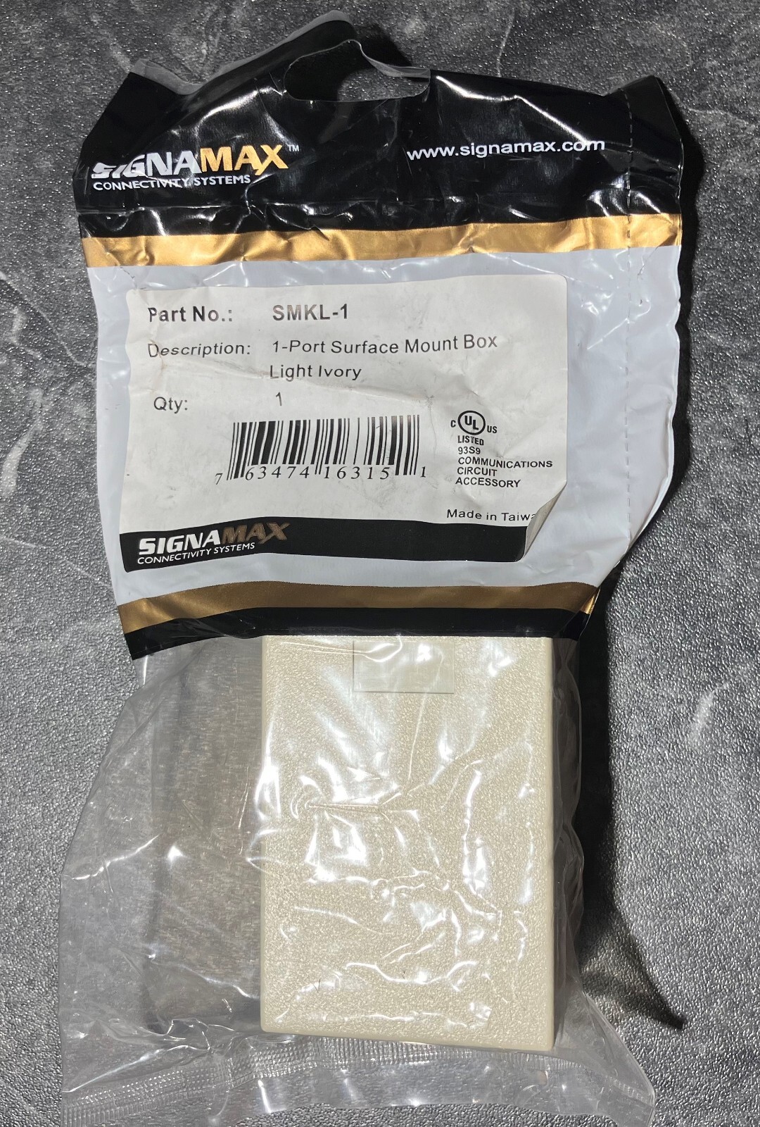 BOX OF 10 - Signamax SMKL-1 Light Ivory 1-Port Surface Mount Multimedia ...