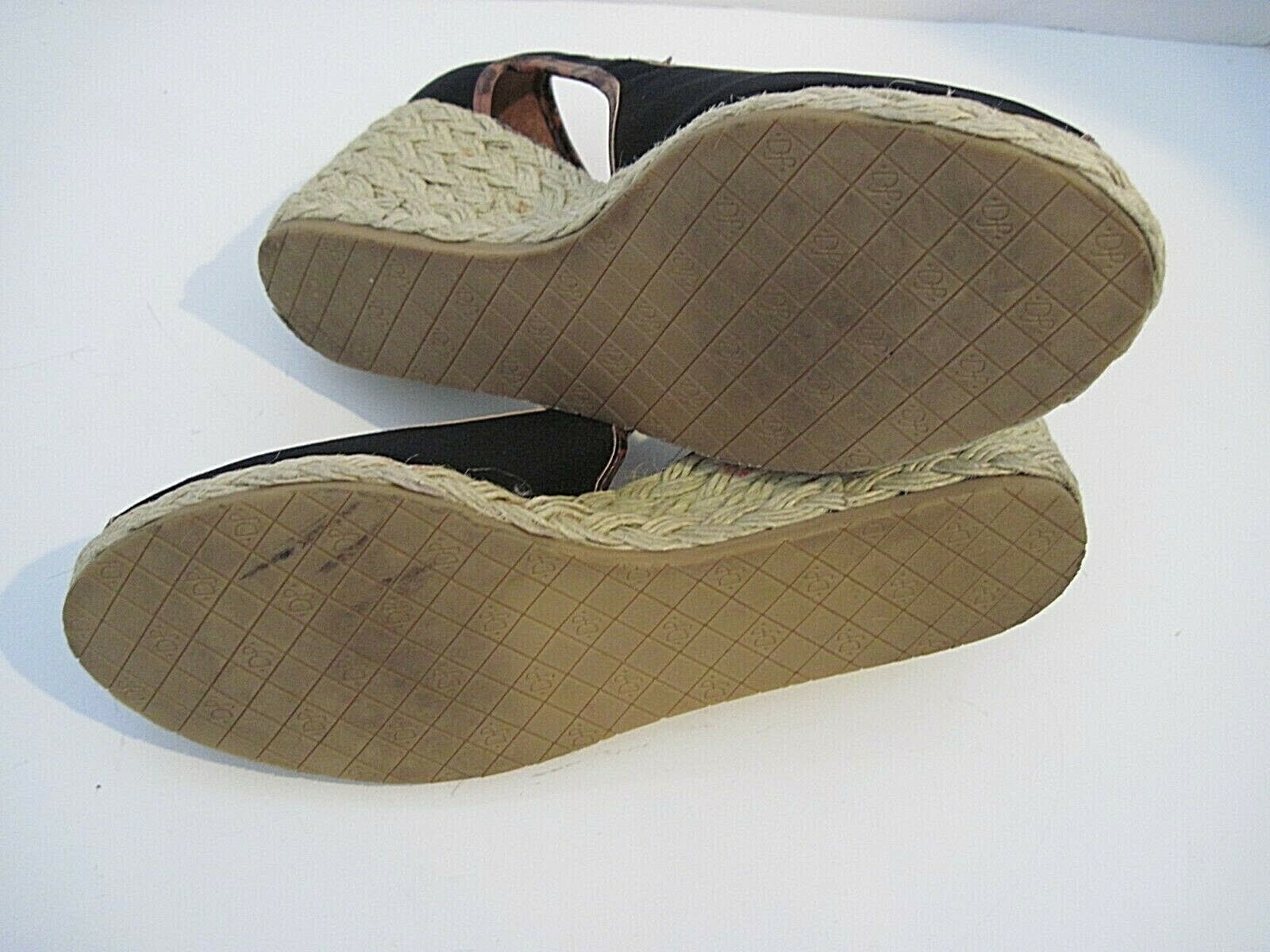 Donald J Pliner Charlot Black Women Peep Toe Espadrilles Wedge Heel ...