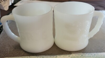 Vintage GROG Milk Glass Mugs BC Comics Johnny Hart Set of 2 | eBay