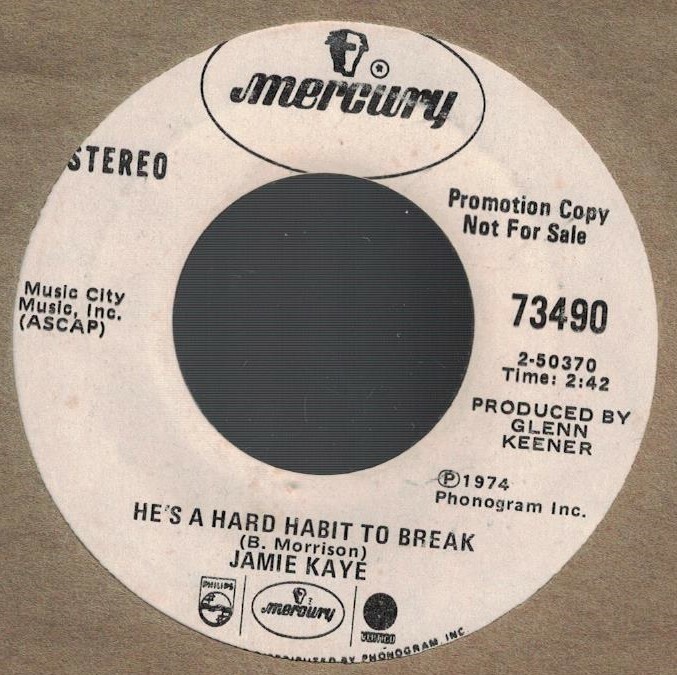 1974 JAMIE KAYE PEACE ON YOU & HE'S A HARD HABIT TO BREAK MERCURY PROMO ...