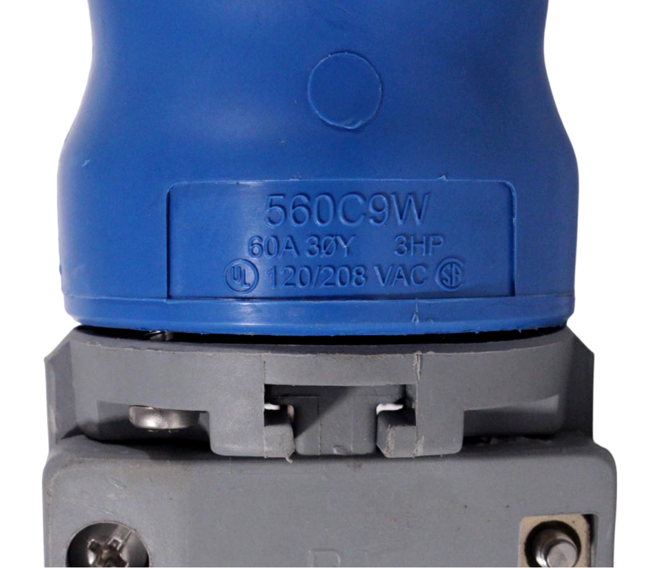 Hubbell 560C9W Pin and Sleeve 60A 120/208V 4P 3PH 5 Wire Watertight ...