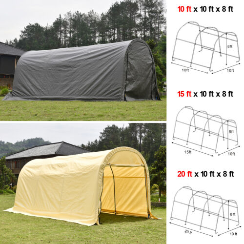 Outdoor Canopy Carport Tent Car Shelter Storage Shed + UV Proof Tarp ...