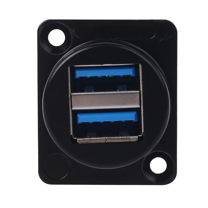 Dual Usb Socket Female to Female Usb3.0 Connector Panel Mounting Socket ...