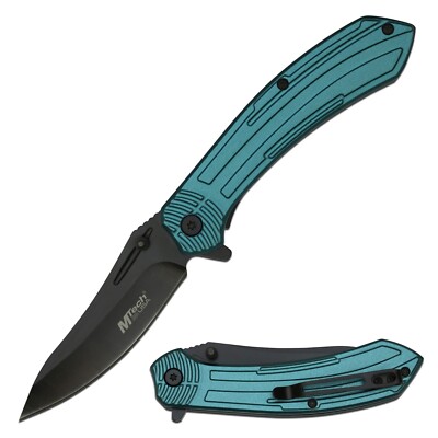 MTECH 8" Spring Assisted Pocket Knife EDC Hunting Sharp Alum Handle ...