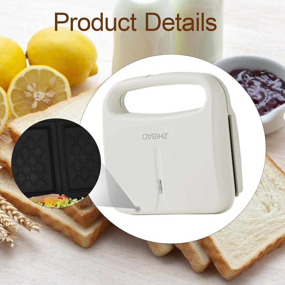 Compact Sandwich Maker Panini Press 750W Non-Stick Quick Breakfast ...