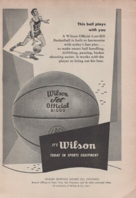 1954 Basketball Ball Wilson Jet Sports Equipment Vintage NBA Print Ad ...