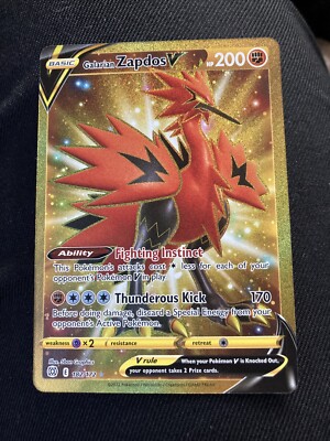 (GOLDEN) galarian zapdos V SECRET CARD. | eBay