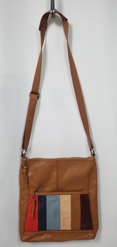 Vintage The Sak Leather Crossbody Iris Bag Sienna Colorblock Stripe ...