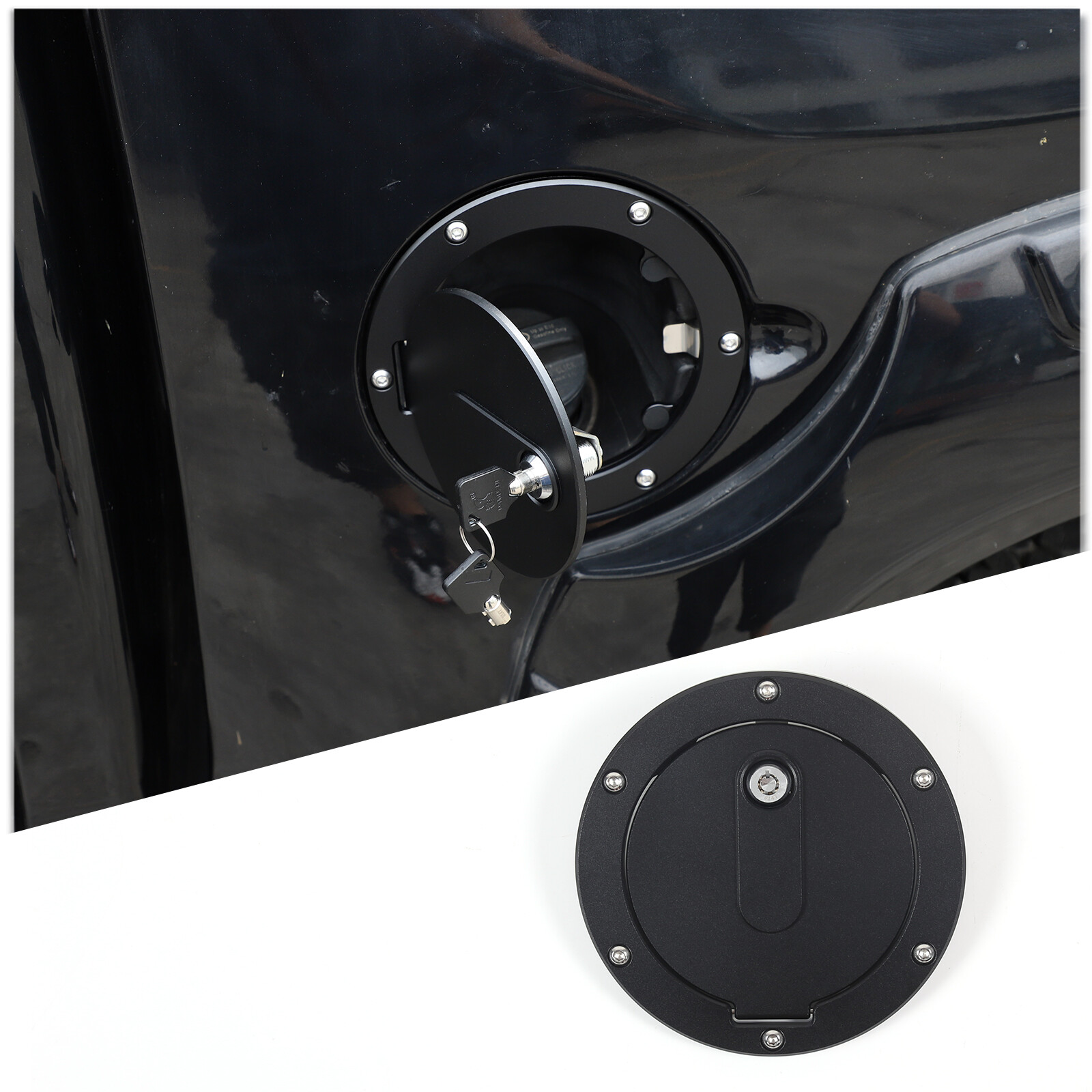 Aluminum Alloy Gas Fuel Cap Door Cover w/ Key Lock For Toyota Tundra ...