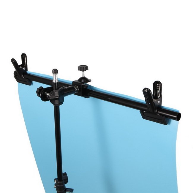 Dual Double U Clip C Clamp For Photo Studio Boom Arm Light Crossbar | eBay