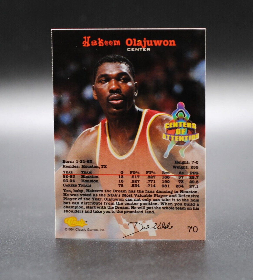 1994 Classic NBA Draft HAKEEM OLAJUWON Centers of Attention Card #70 ...