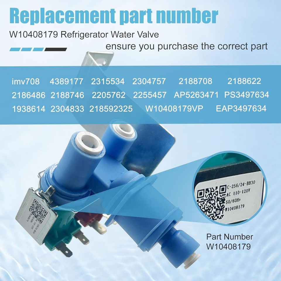 Dual Water Inlet Valve For Kenmore Whirlpool Refrigerator W10408179 ...