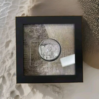 2022 Cook Islands 5 dollars Egyptian pharaoh Giza pyramid silver coin ...