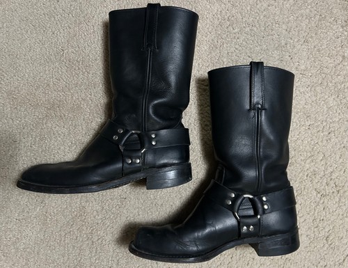 FRYE Harness Motorcycle Boots 87350 Black Leather Western Biker MENS Size 11 M | eBay