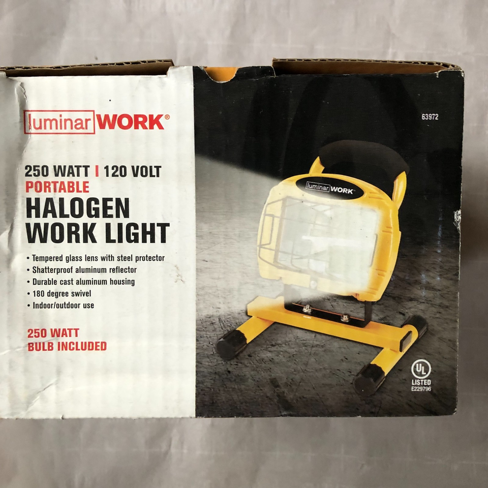 Luminar Work 250W Portable Halogen Work Light – Heavy-Duty Work Lamp | eBay