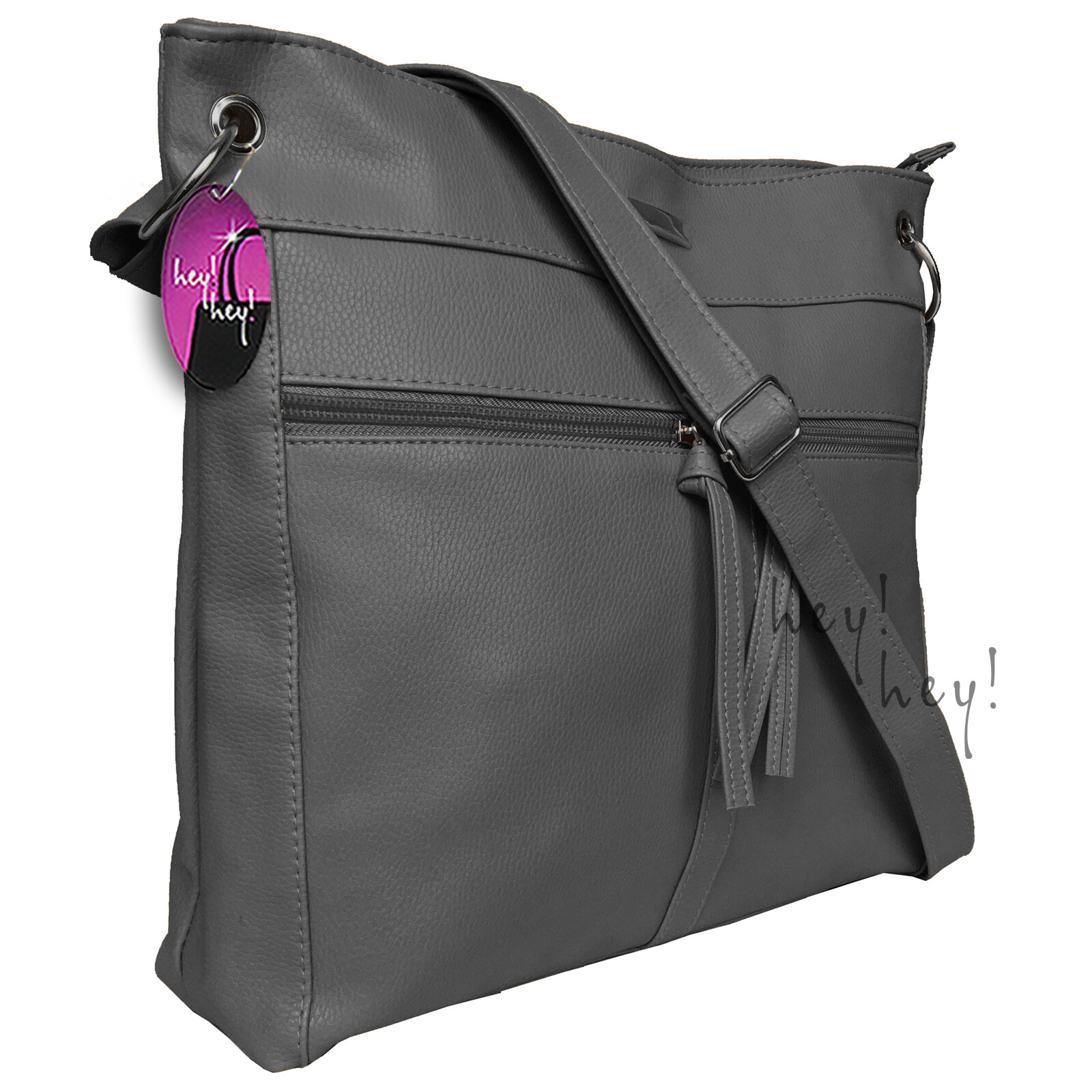 Cross Body Bag Large Big Messenger Handbag Zipped Pockets Long Shoulder ...