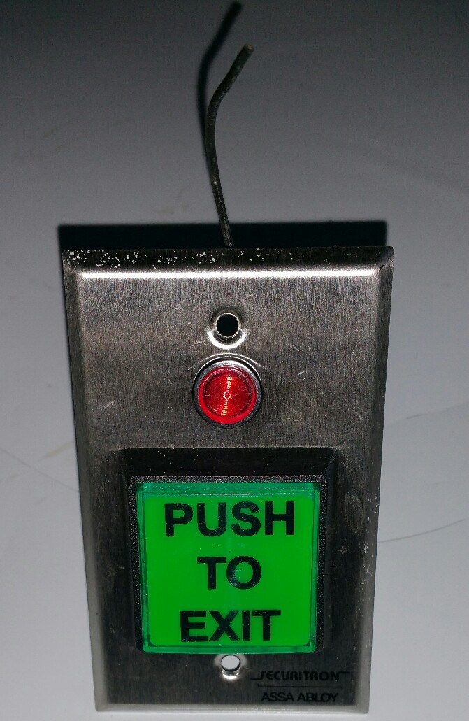 Securitron Green Exit Push Button Alternate Action w/ Red LED | eBay