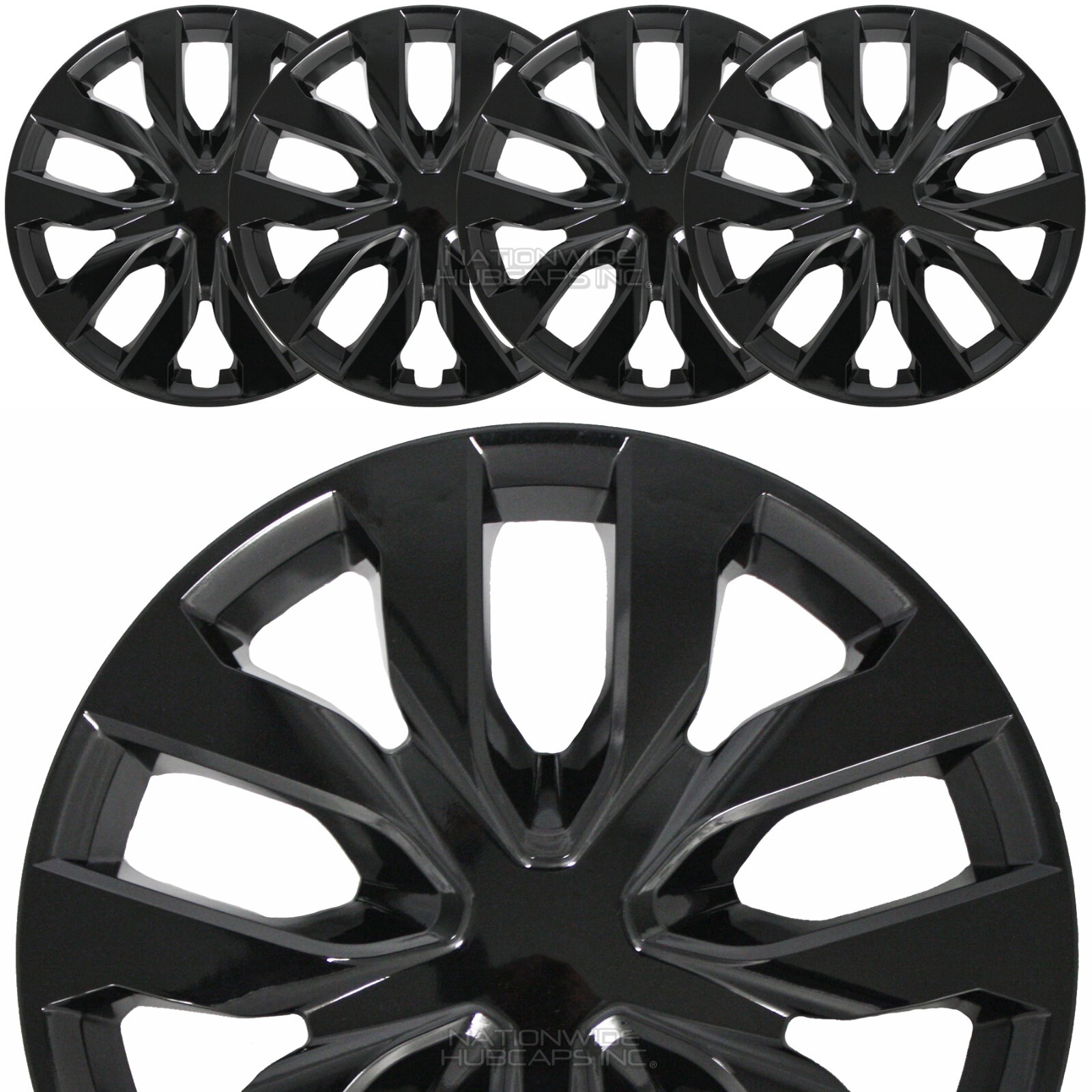 17" Black Set of 4 Wheel Covers Full Rim Hub Caps fit R17 Tire & Steel ...