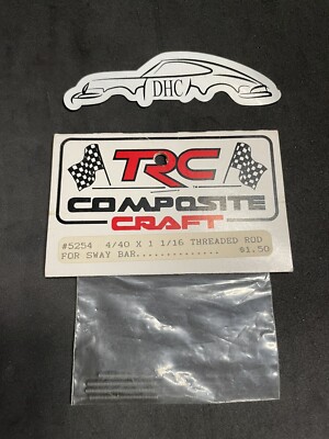 TRC Composite Craft Vintage RC Car Part # 5254 Threaded Rods 4-40 X 1-1 ...