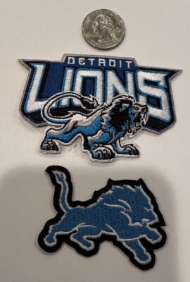 2-Detroit Lions Vintage Style iron on Patches 2.75”x 2.25” & 3.5" x 2. ...