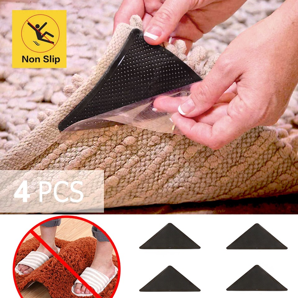 8Pcs Carpet Stickers Anti Slip Rug Holder Reusable Washable Rug ...