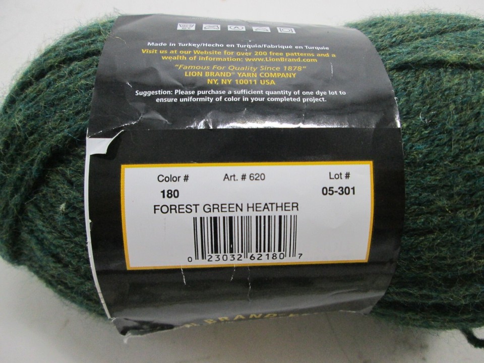 Lion Brand Wool-Ease Worsted Weight Forest Green Heather Yarn - 3 oz ...